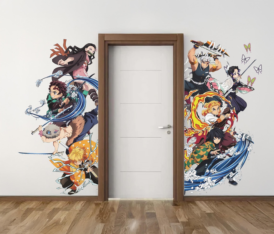 Removable Demon Slayer Wall Decal Japan Anime Wall Sticker Kimetsu No ...