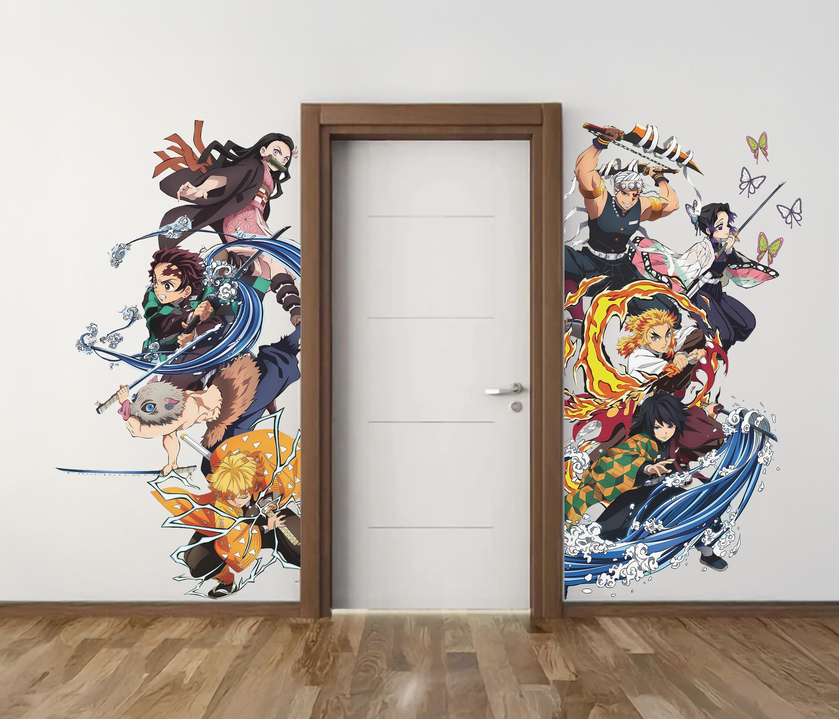 Removable Demon Slayer Wall Decal Japan Anime Wall Sticker Kimetsu No ...