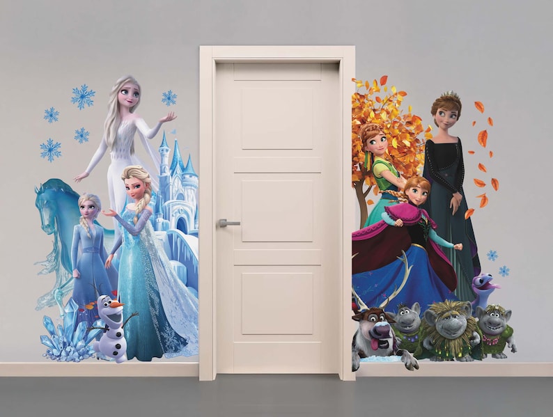 Door Frame Decal Frozen Wall Decal Elsa Wall Sticker Anna Wall Mural ...