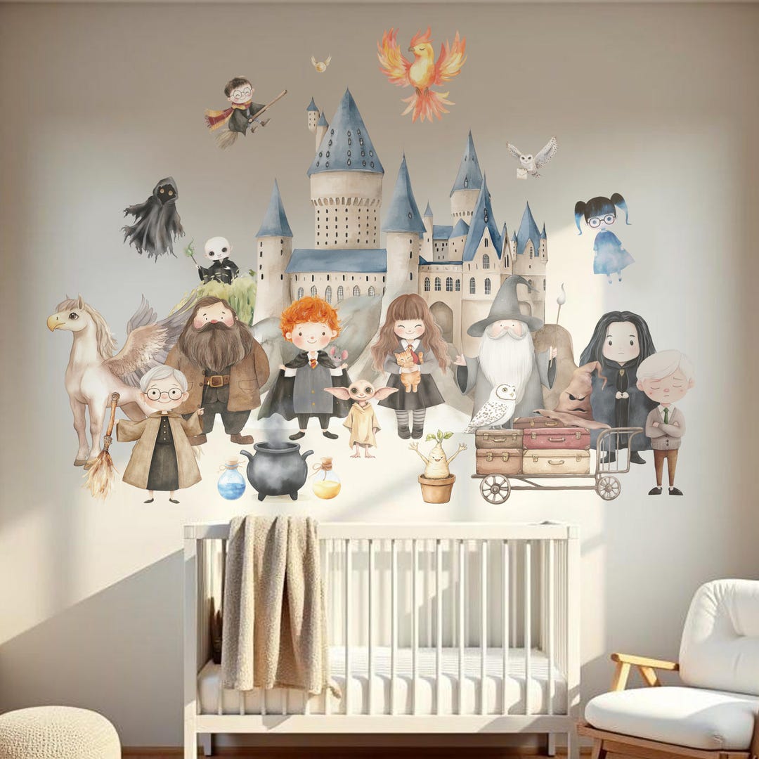 Harry Potter Wall Decal Wizard Wall Sticker Witchcraft Wall Mural ...