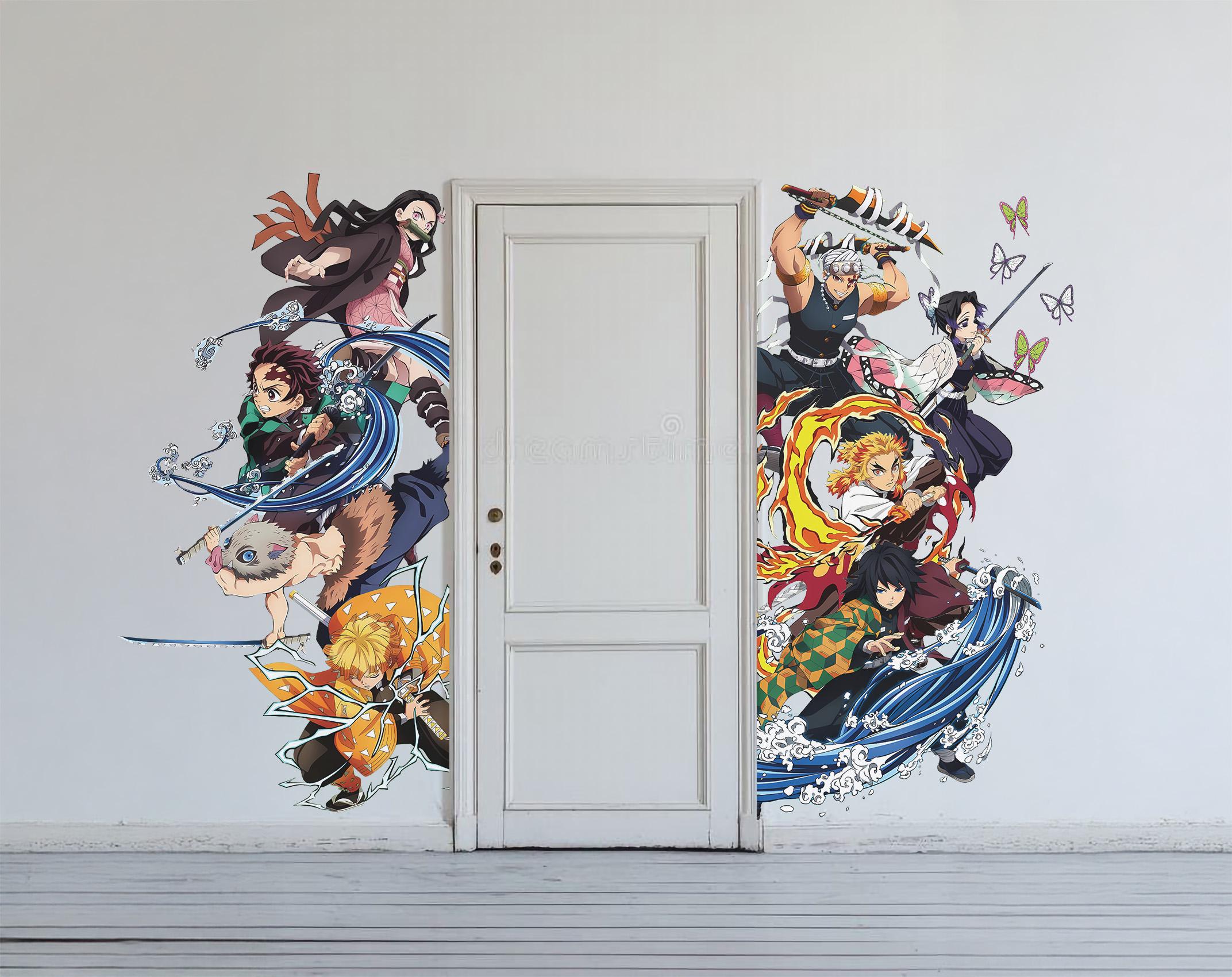 Removable Demon Slayer Wall Decal Japan Anime Wall Sticker Kimetsu No ...