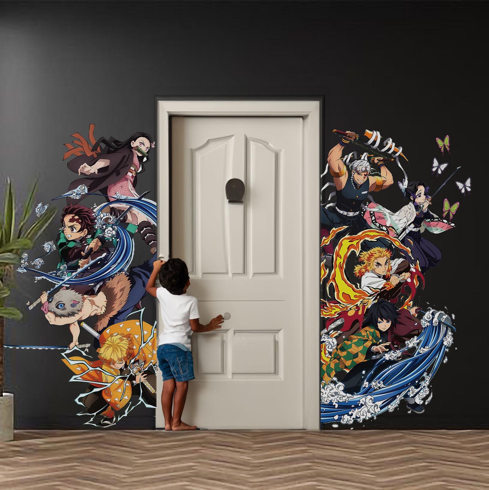 Removable Demon Slayer Wall Decal Japan Anime Wall Sticker Kimetsu No ...