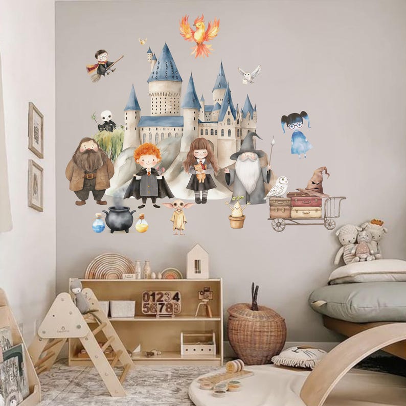Harry Potter Wall Decal Wizard Wall Sticker Witchcraft Wall Mural ...