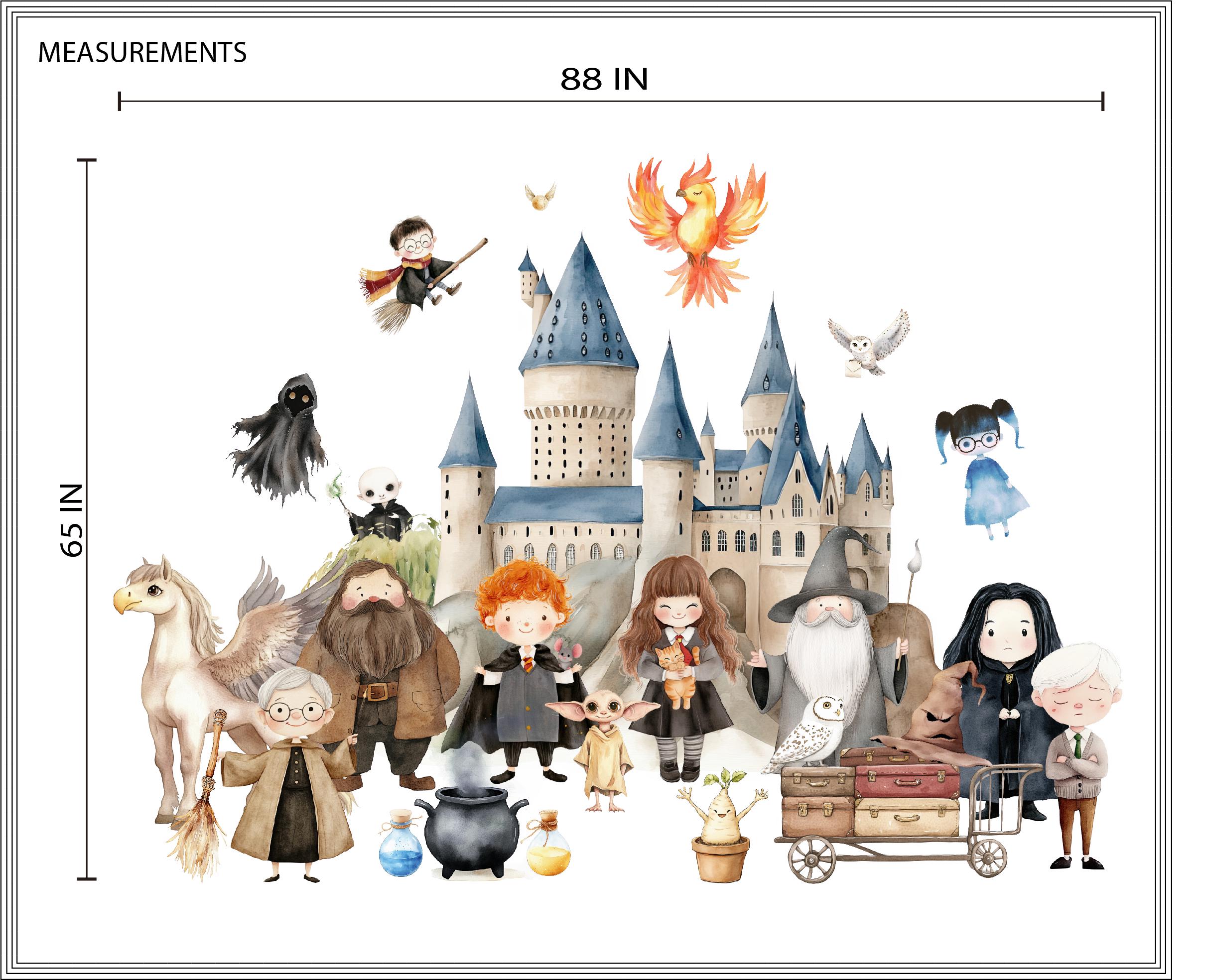 Harry Potter Wall Decal Wizard Wall Sticker Witchcraft Wall Mural ...