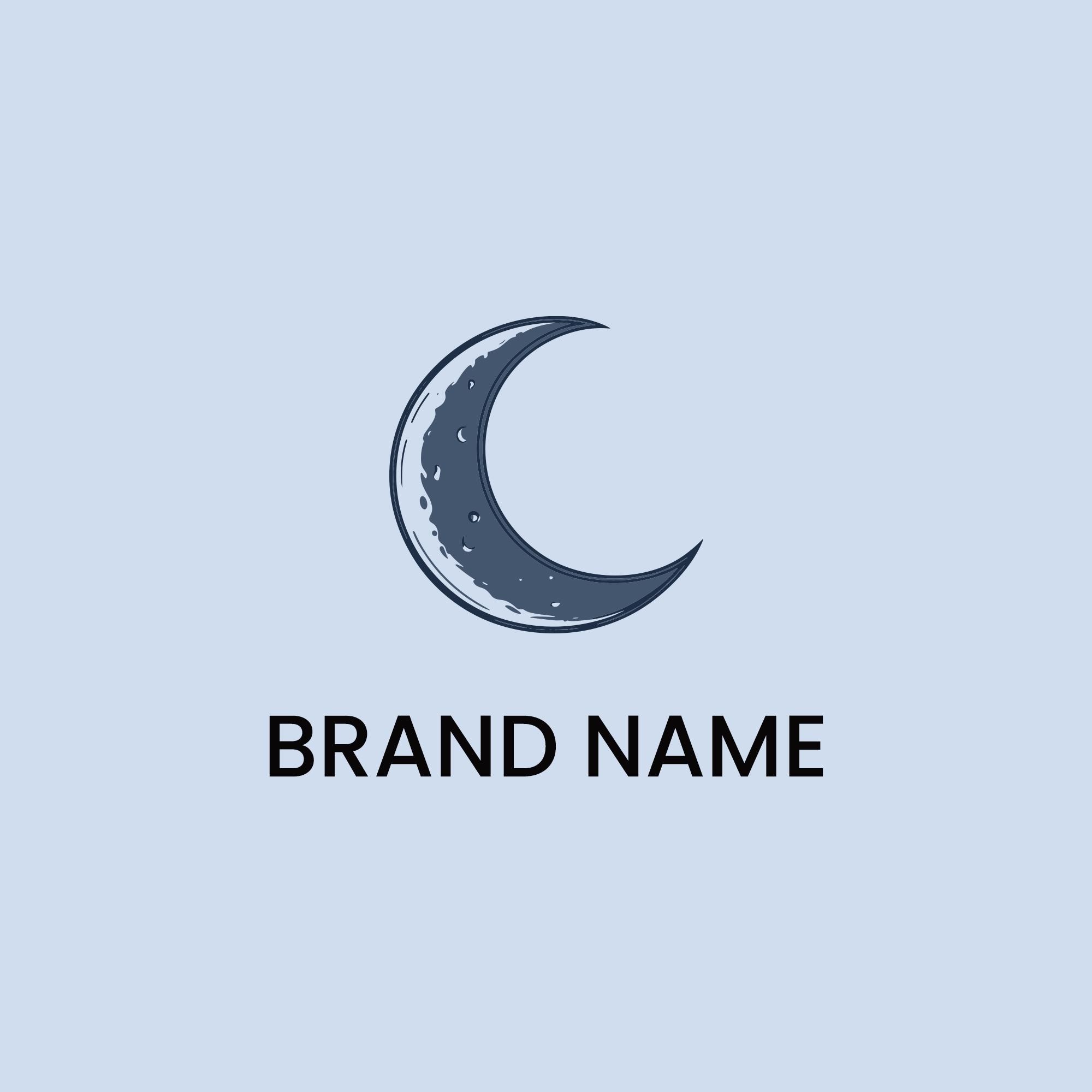Minimalist Crescent Moon Logo, Lunar Symbol Vector, Modern Celestial ...