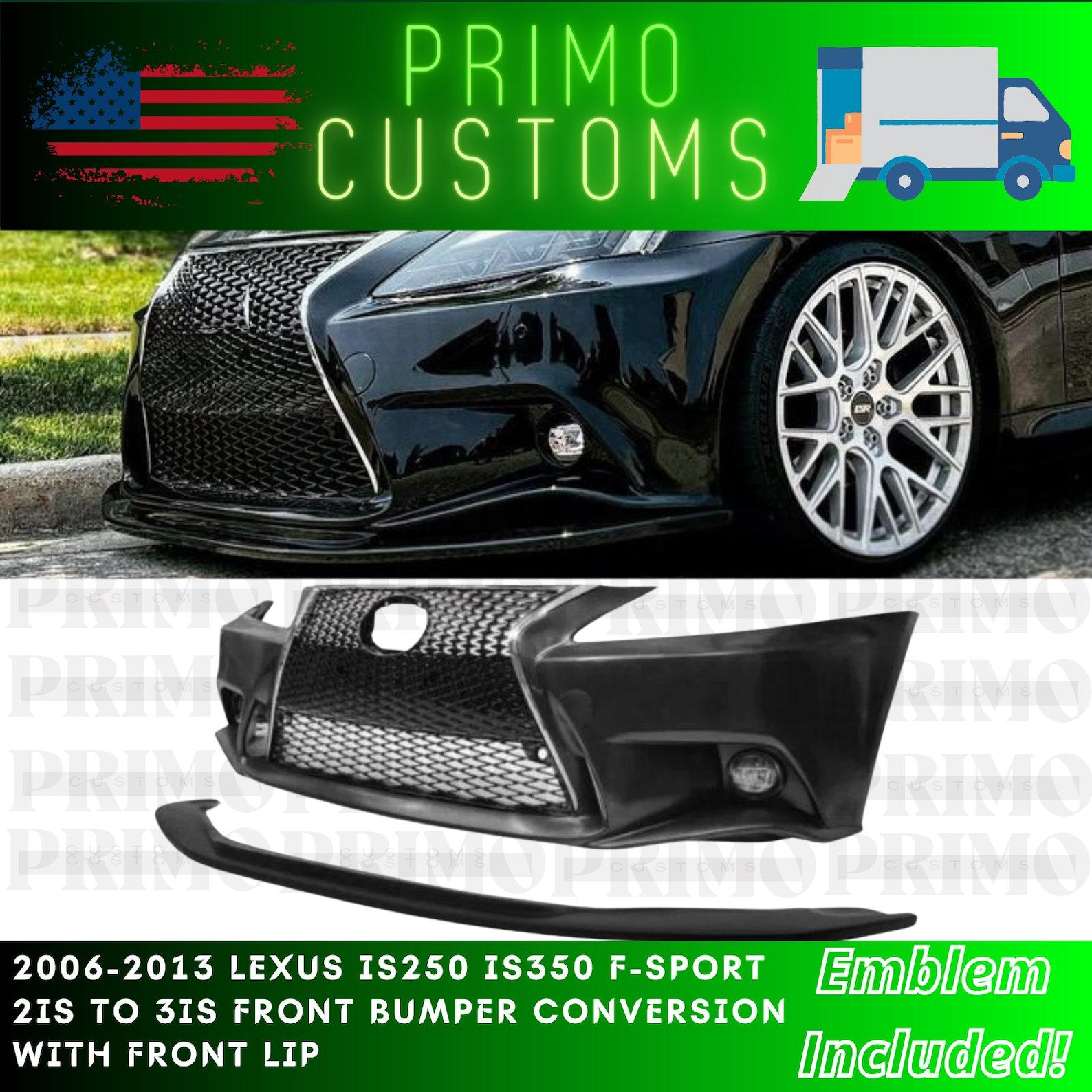 2006-2013 Lexus Is250 Is350 F-sport 2is to 3is Front Bumper Conversion ...