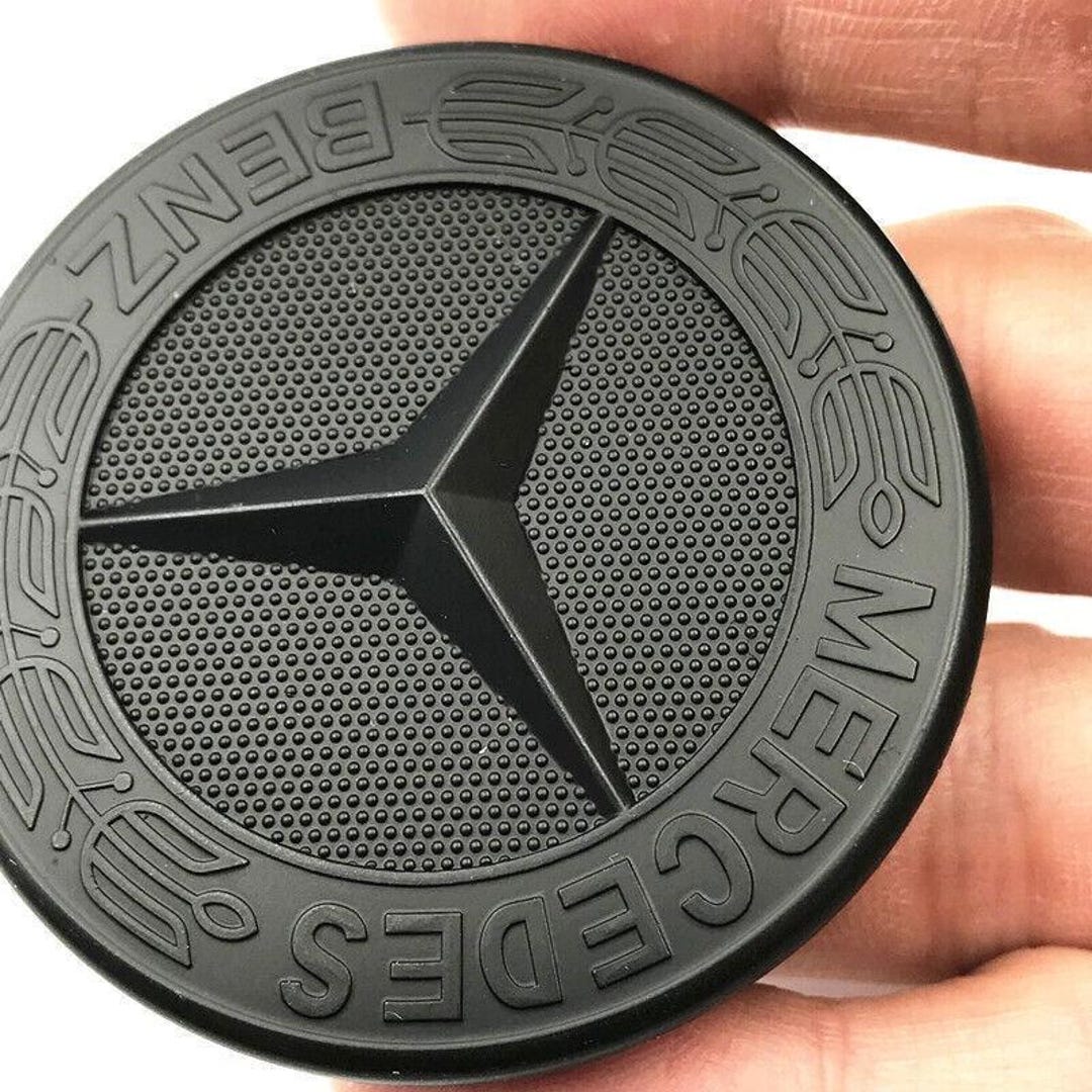 Amg Front Hood Emblem Matte Black Flat Laurel Wreath Badge Mercedes ...