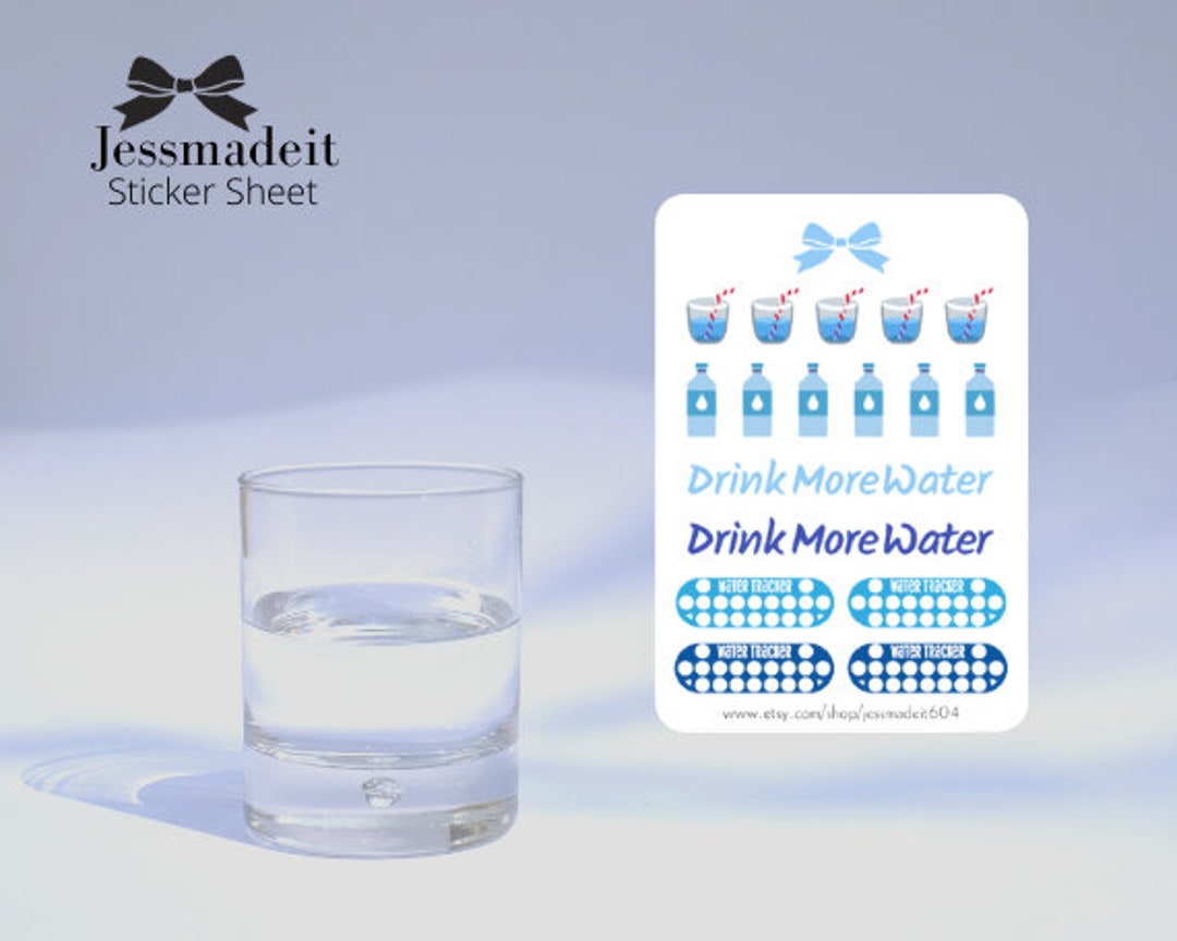 Drink More Water Reminder Stickers Sheet, Stickers for Children ...