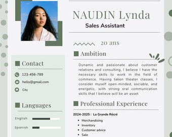 Creative Green CV Template – Elegant and Modern - Etsy