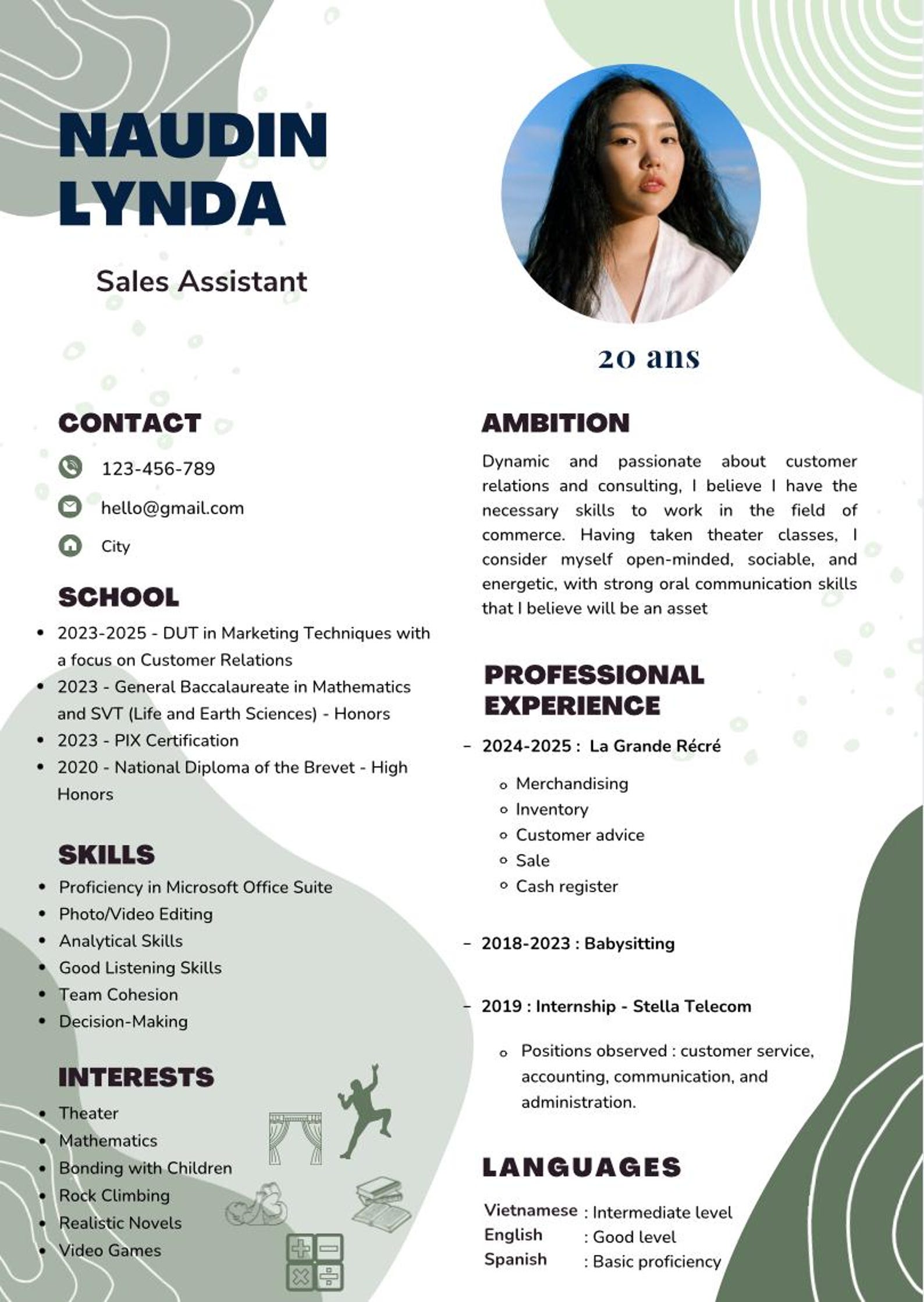 Creative Green CV Template – Elegant and Modern - Etsy