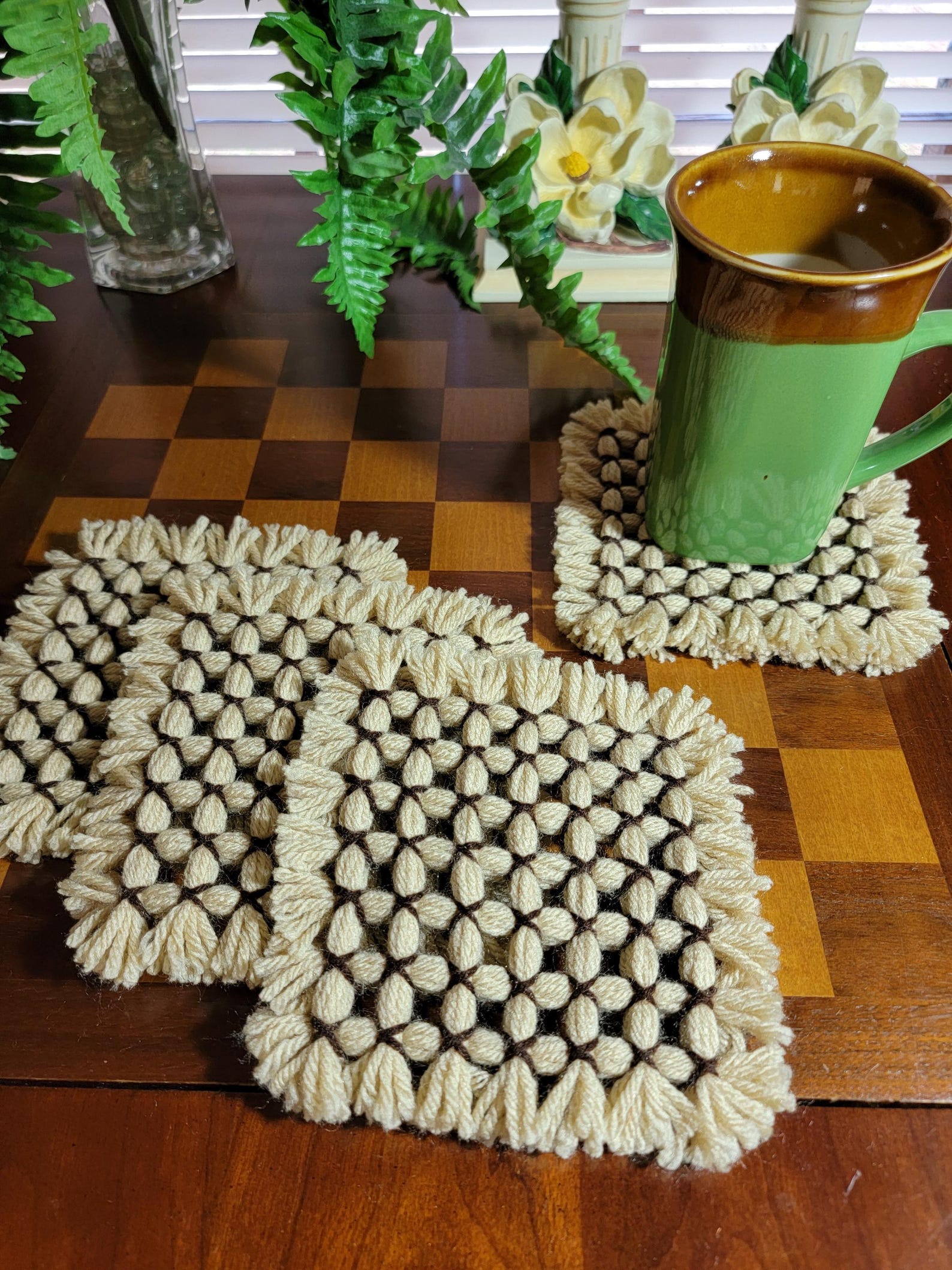 Handcrafted Woven Coasters or Trivets Set of 4 - Etsy