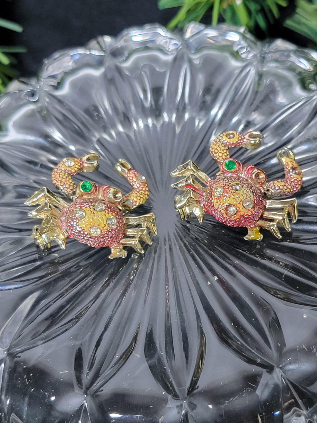 Vintage Jeweled Crab Pins With Movable Legs - Etsy