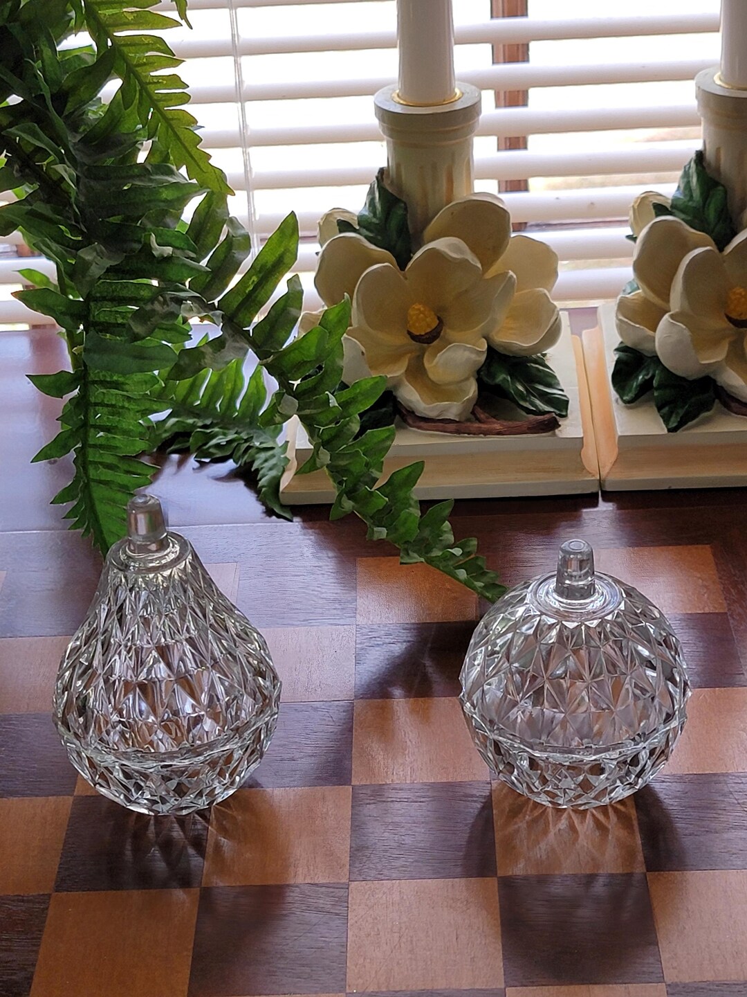 Vintage Diamond Cut Pear and Ball Trinket Dishes - Made in Italy - Etsy