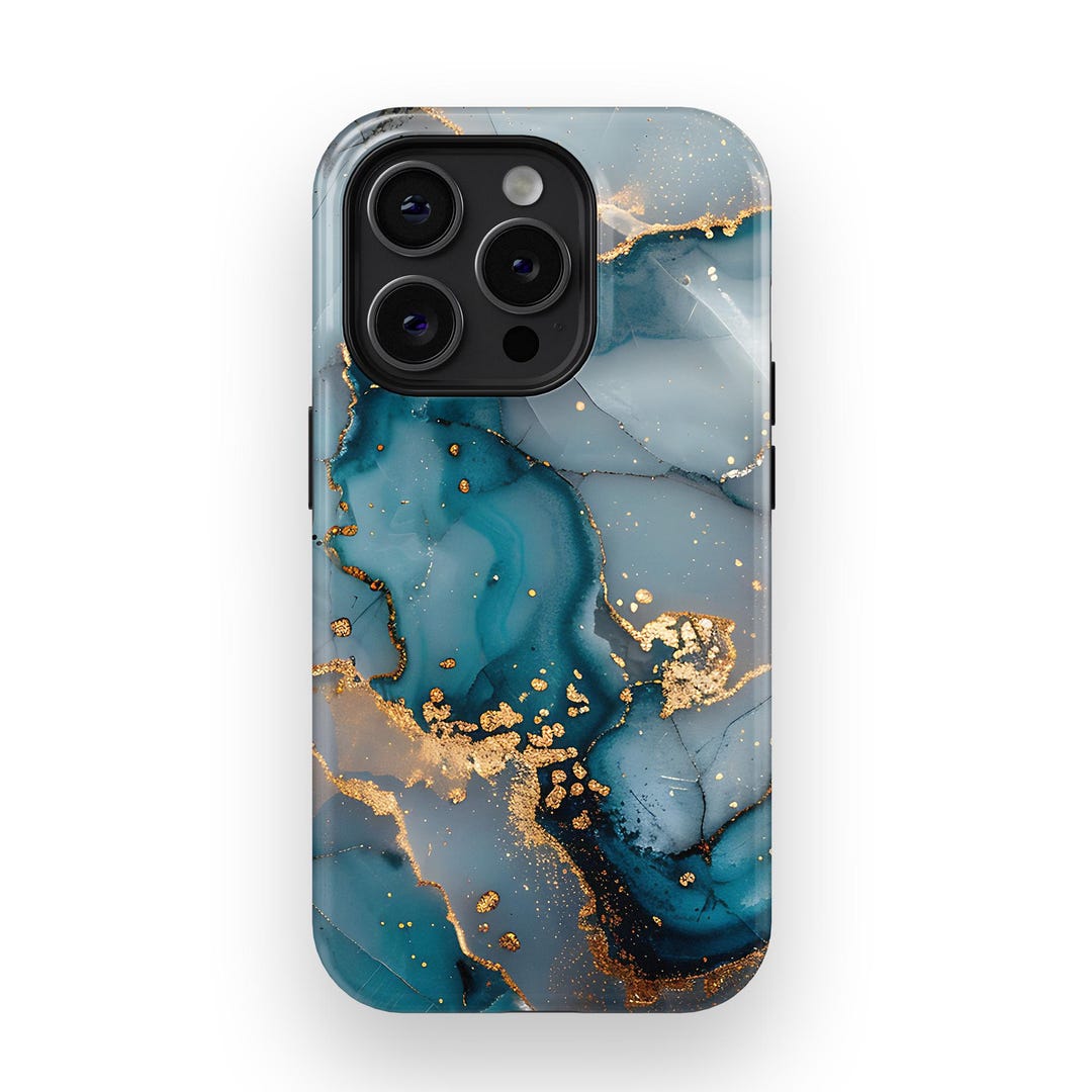 Elegant Blue and Gold Marble iPhone Case | Stylish Marble Pattern Phone ...