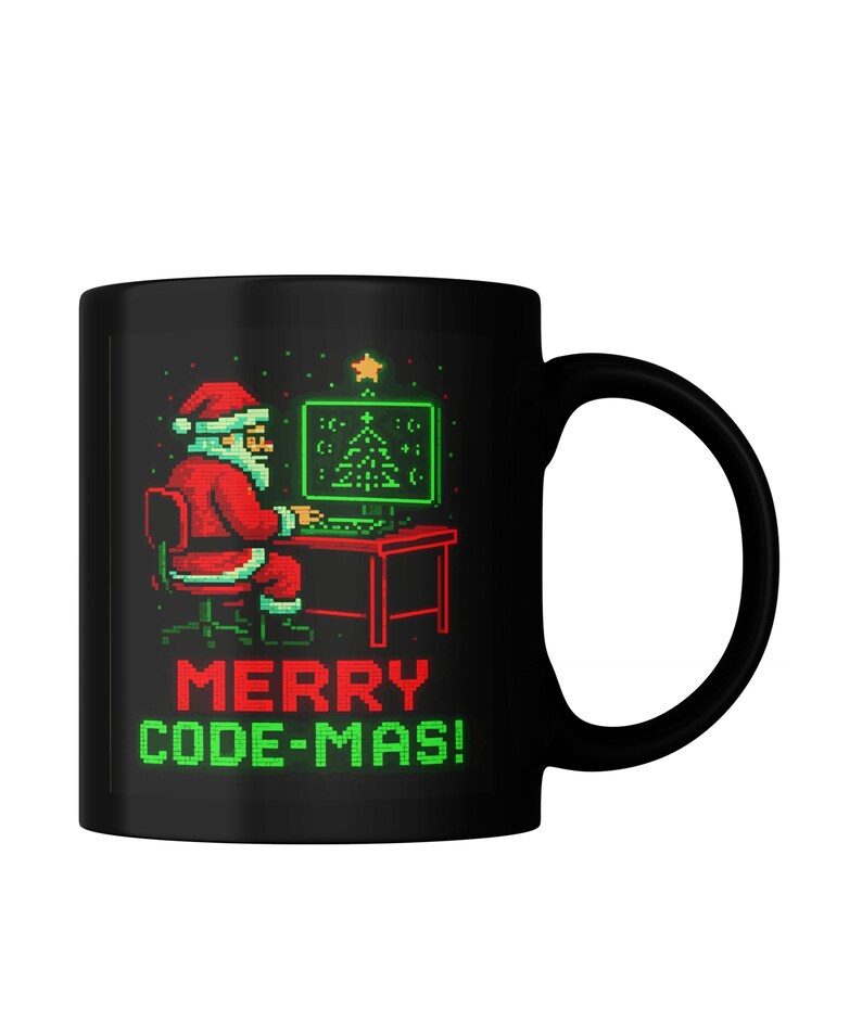 Retro 80s Pixel Santa Coding Digital Download – Merry Code-mas Pixel ...