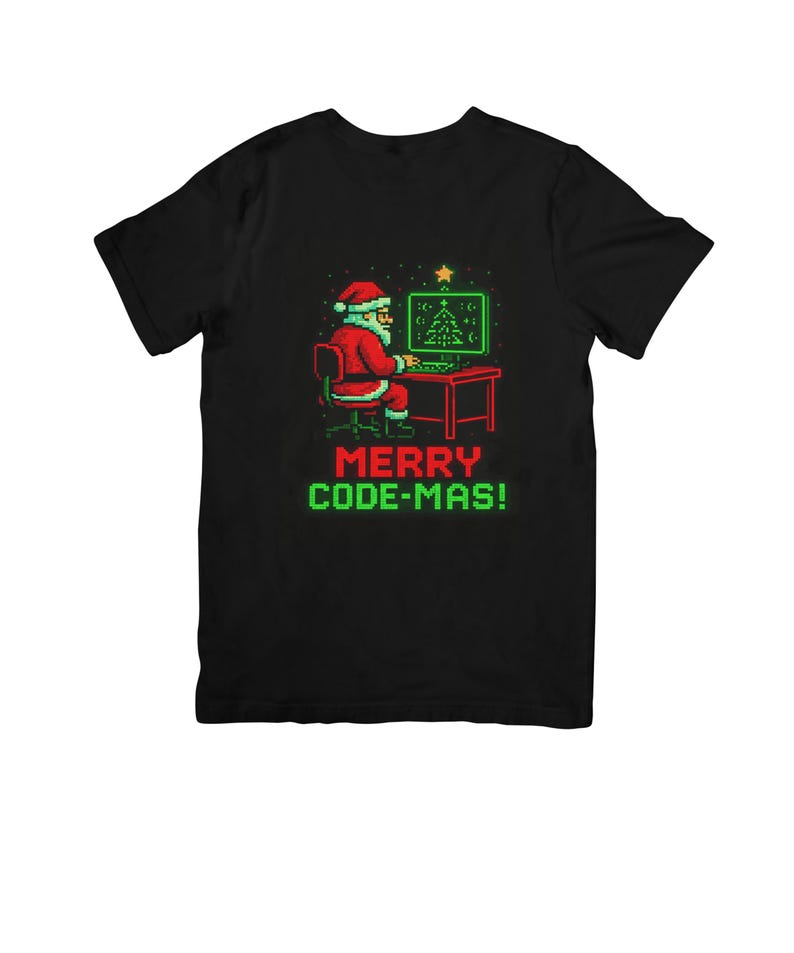 Retro 80s Pixel Santa Coding Digital Download – Merry Code-mas Pixel Art PNG – Christmas ...