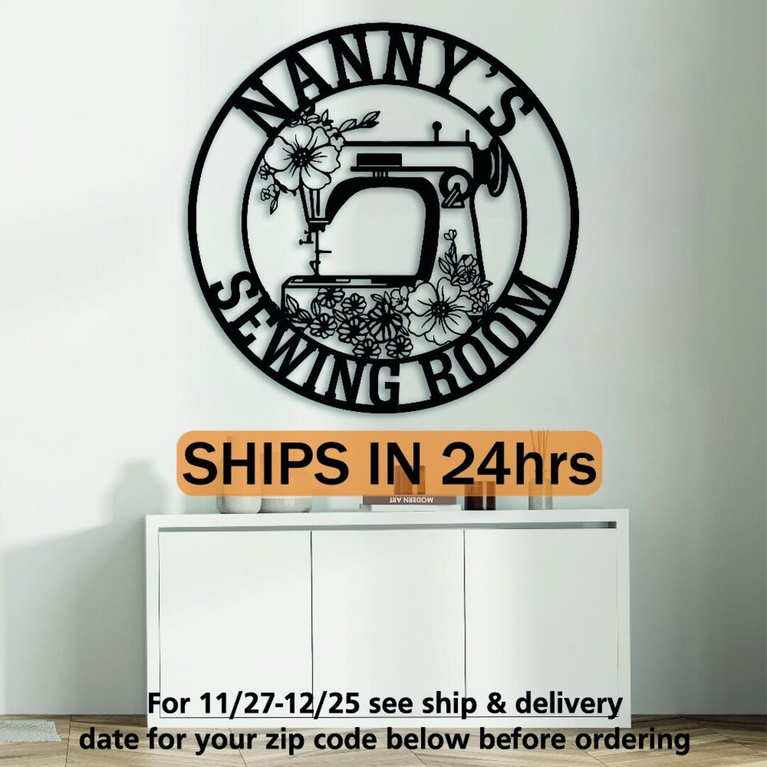 Custom Metal Sewing Machine Wall Art, Gift for Nanny, Personalized ...