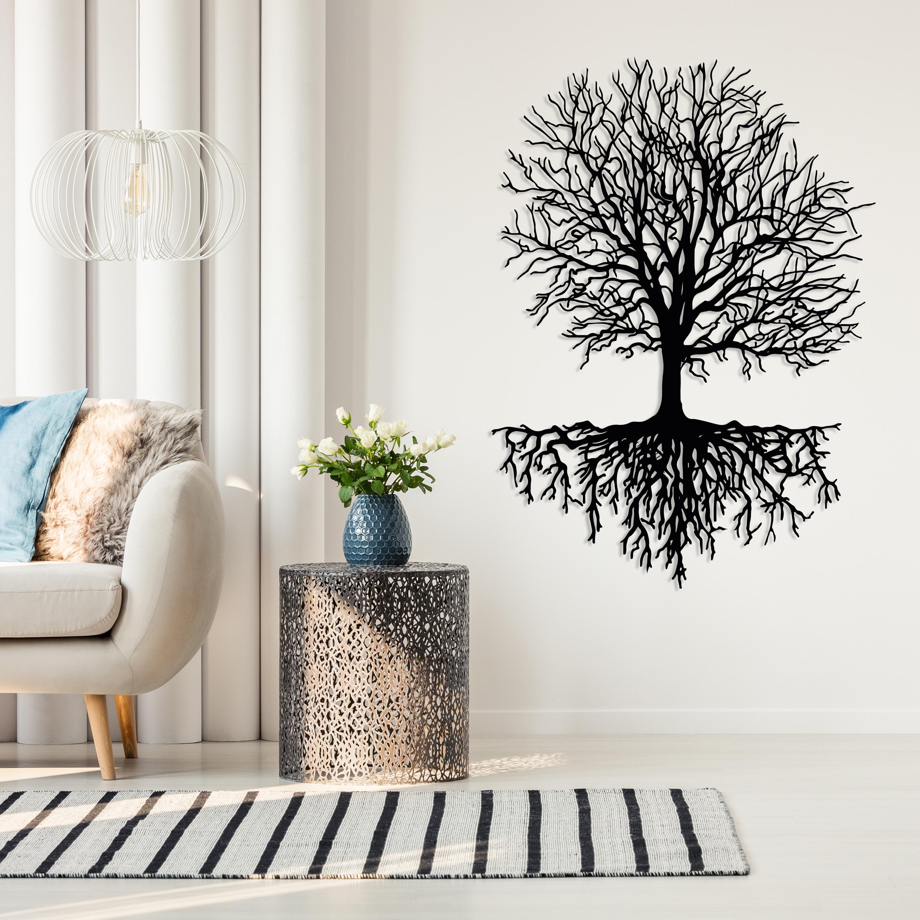Tree of Life Metal Wall Art, Tree Decor With Roots, Nature Inspired ...