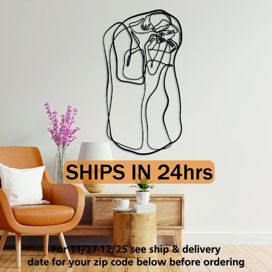 Abstract Couple Line Metal Wall Art, Picasso Style Metal Wall Decor ...