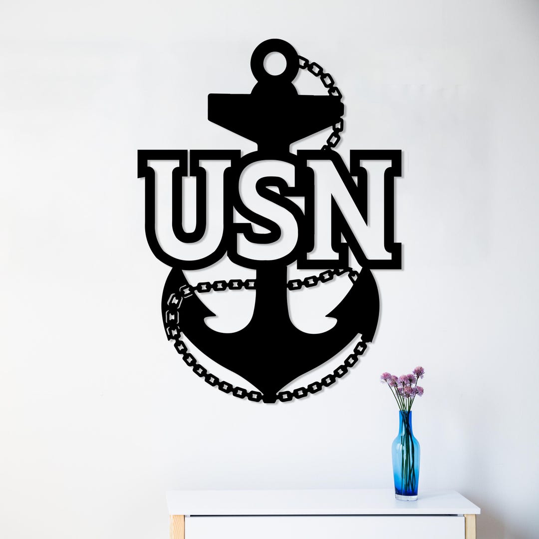 Metal US Navy Anchor Sign, Metal Anchor Decor, Outdoor Decor, Beach ...
