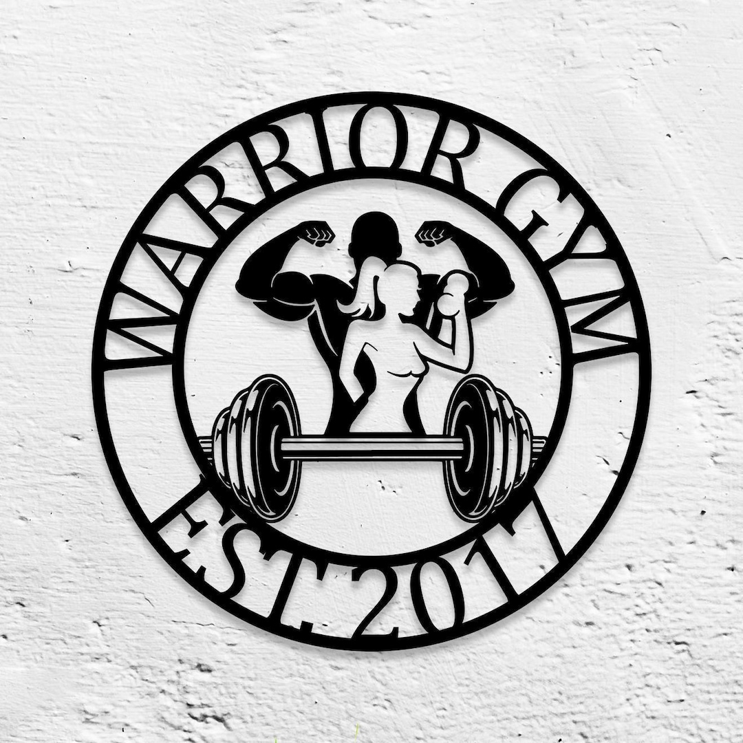 Custom Metal Gym Name Sign, Weightlifting Workout Room Wall Art, Home ...