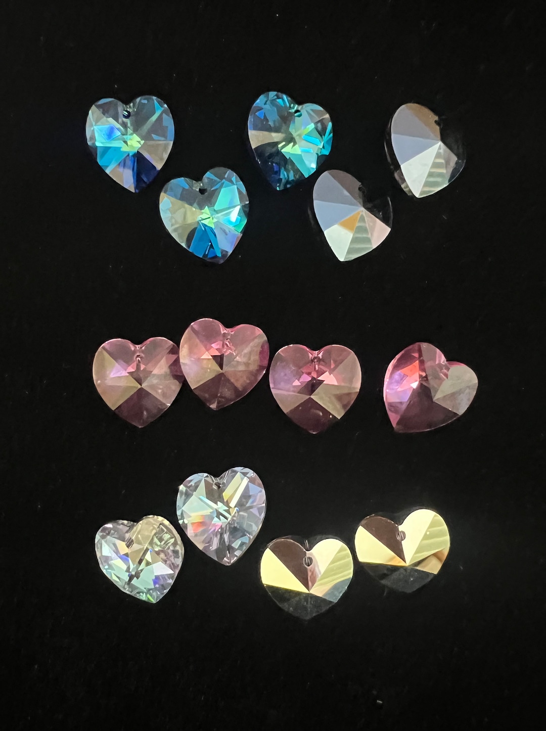 Vintage Swarovski Heart Shaped Bead Collection Total of 13 Crystal ...
