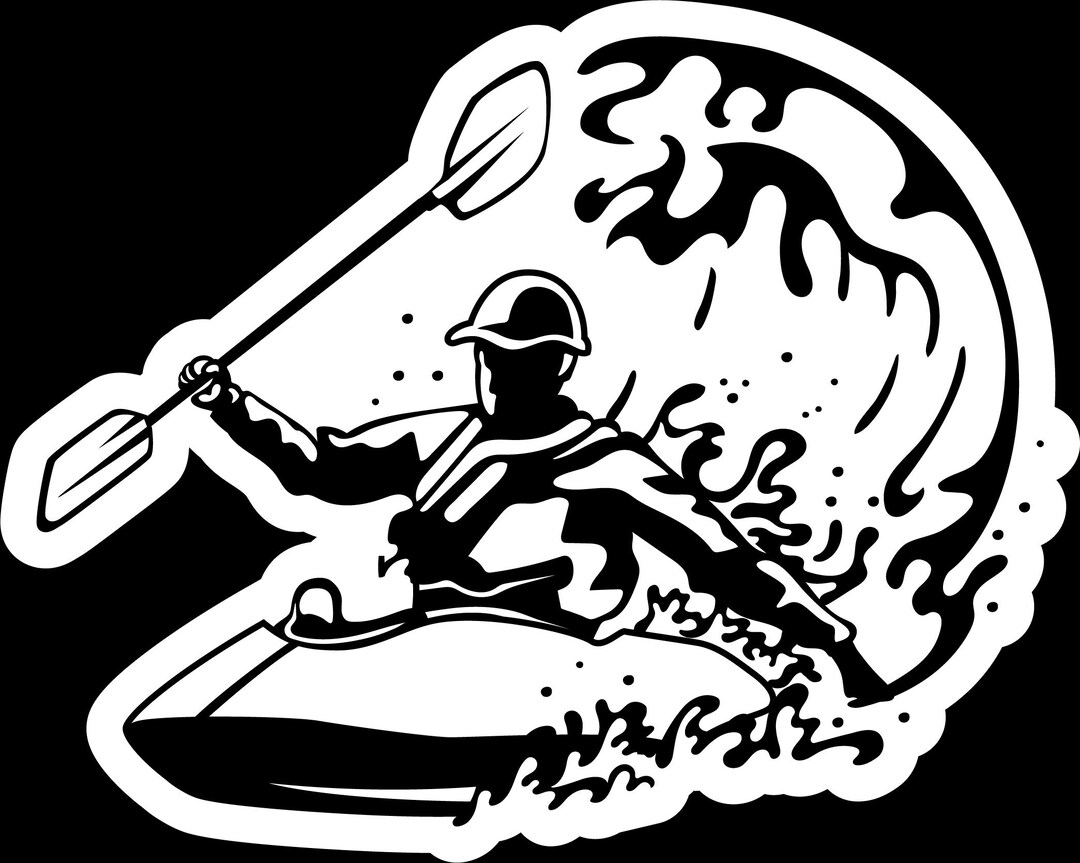 Kayaker Sticker Decal Waterproof Sticker Playboater Wave Playboat ...