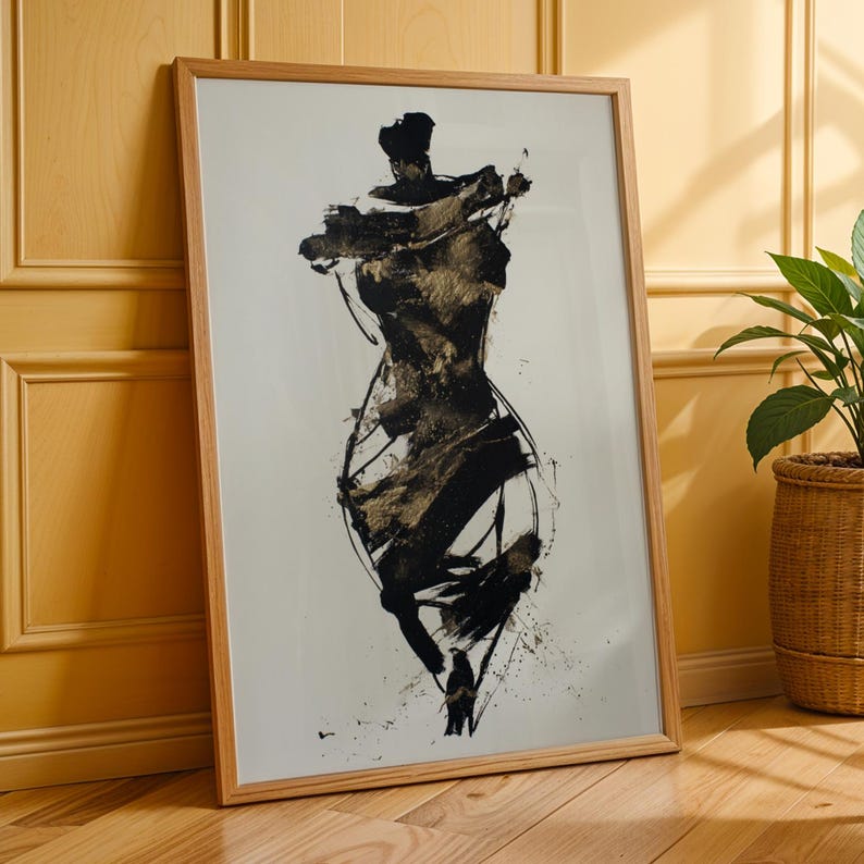 Modern Figure Abstract Art | Black Art | Afro Afrocentric Artwork - Etsy