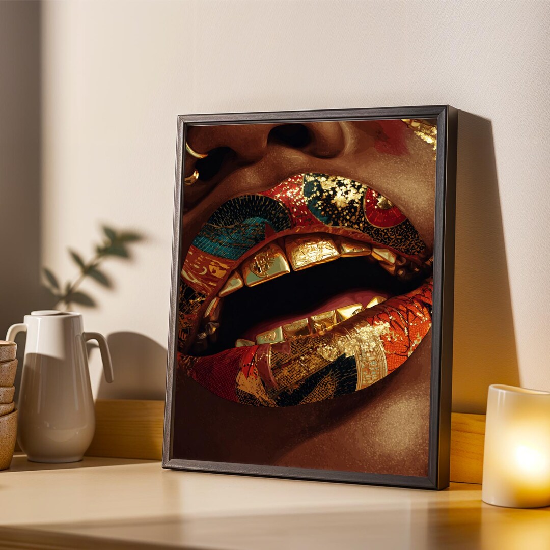 Gold Grillz Lips Art: Afrocentric Hip Hop Poster (digital Download) - Etsy