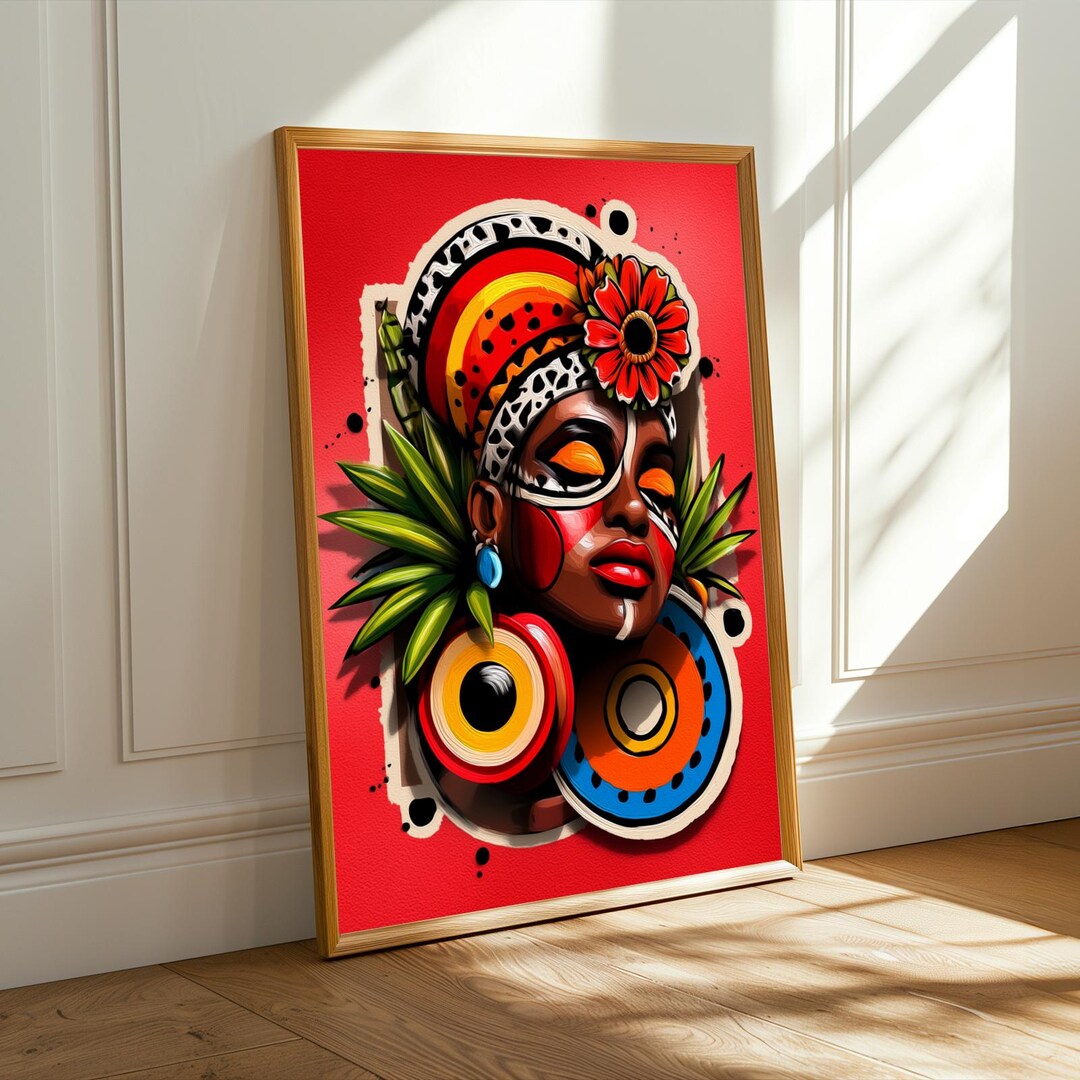 Afrofuturism Tribal Mask Aesthetics Wall Art Print - Etsy