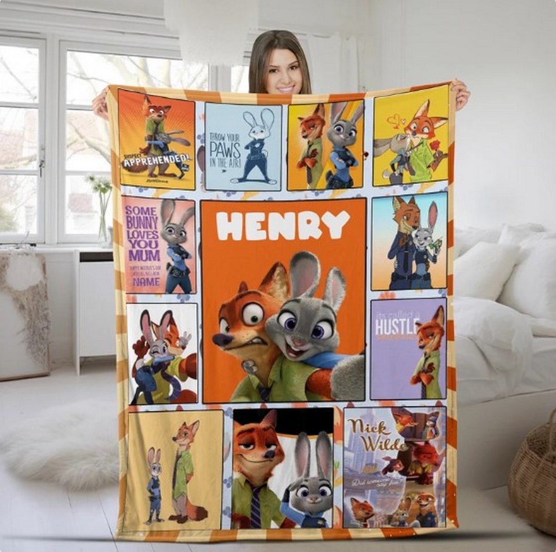 Personalized Zoo.topia Fleece Blanket, Zoo.topia Cartoon Movie Fleece ...