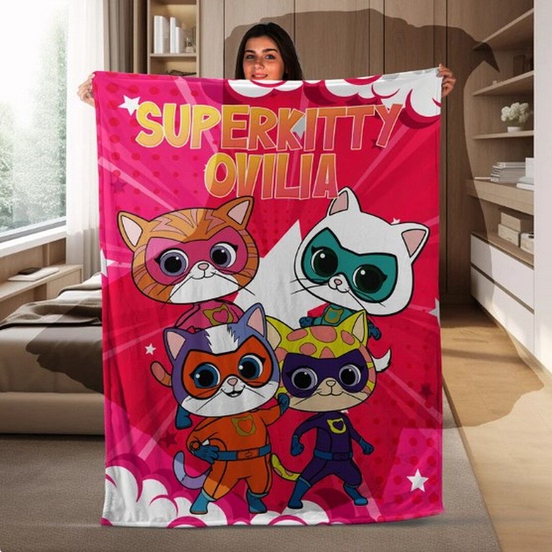Customized Superkitties Blanket, Personalized Blanket,child Gift, Ginny ...