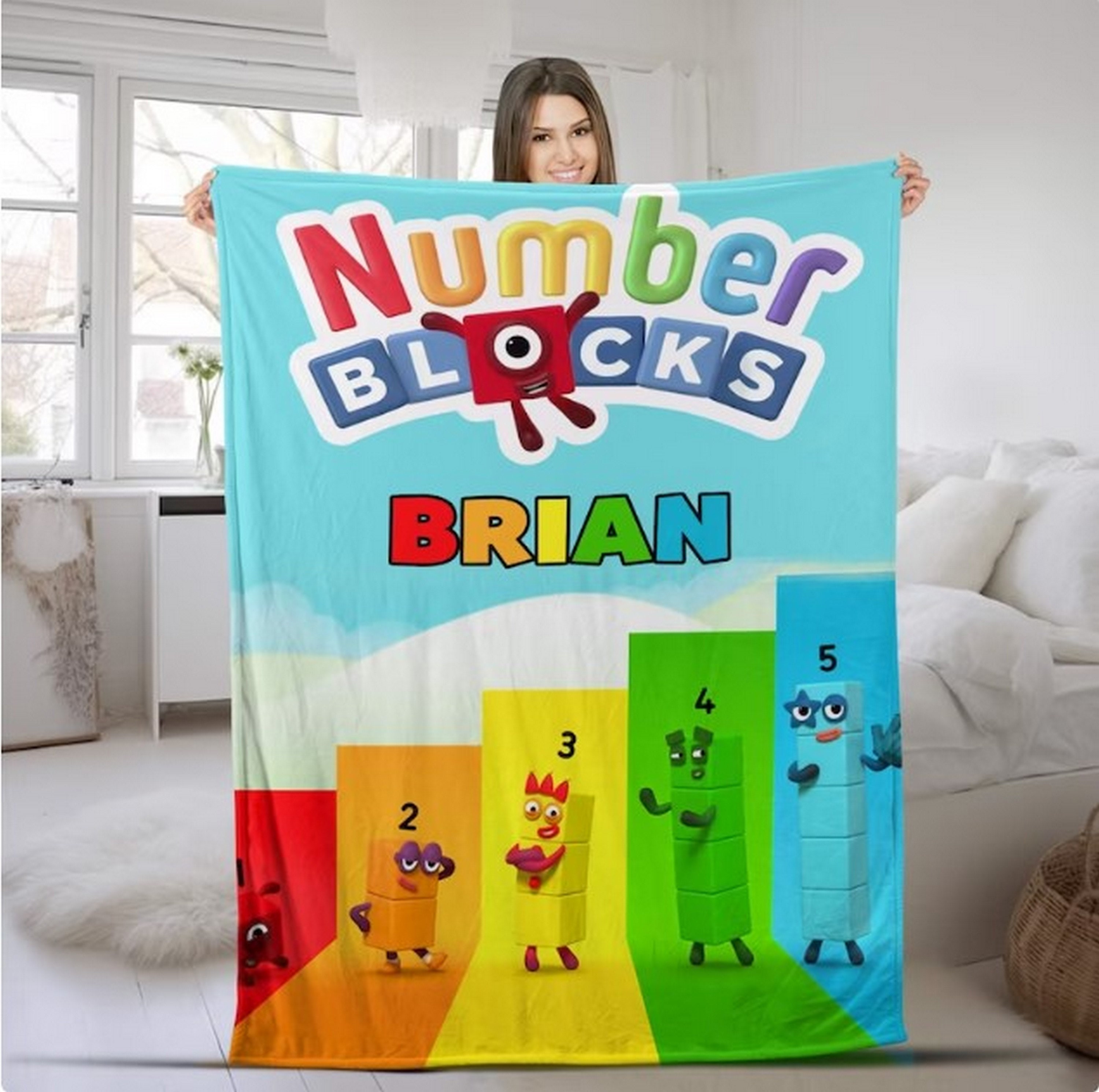 Personalized Numberblocks Blanket, Numberblocks Blanket, Numberblocks ...