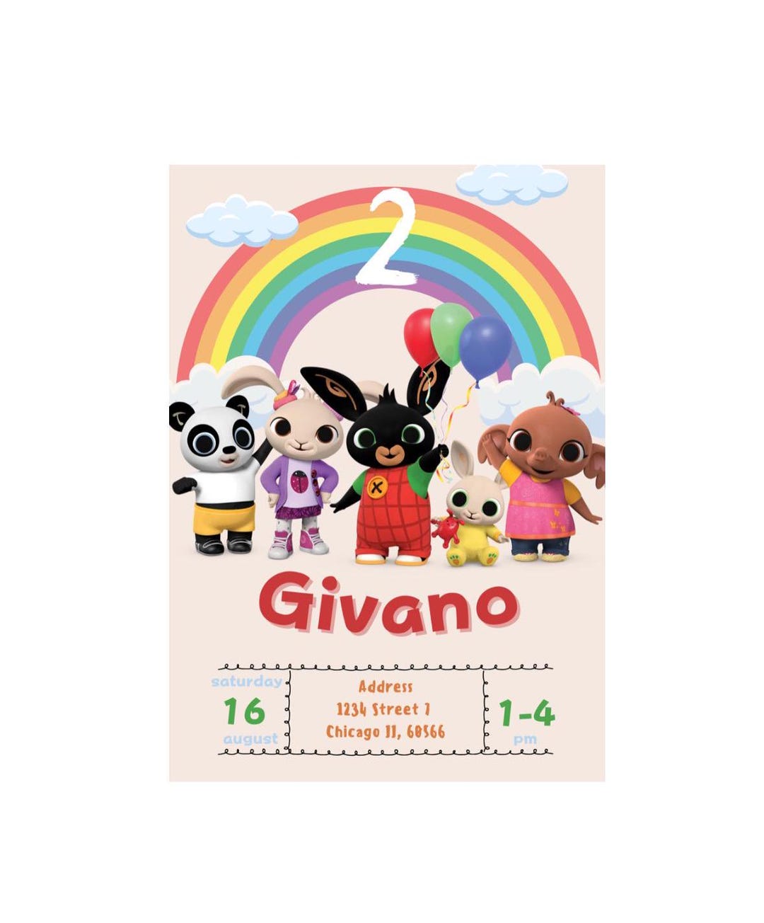 Editable Invitation Cards Bing Theme Birthday Invite - Etsy