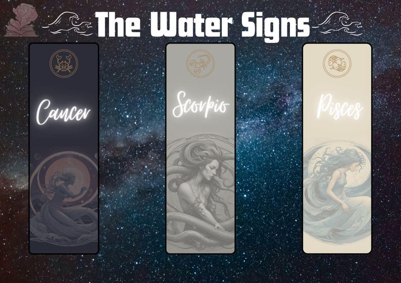 Zodiac Printable Bookmarks | Astrology Bookmark Set | Digital Download ...