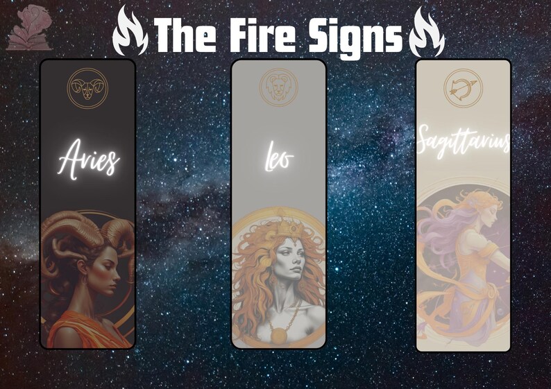 Zodiac Printable Bookmarks | Astrology Bookmark Set | Digital Download ...