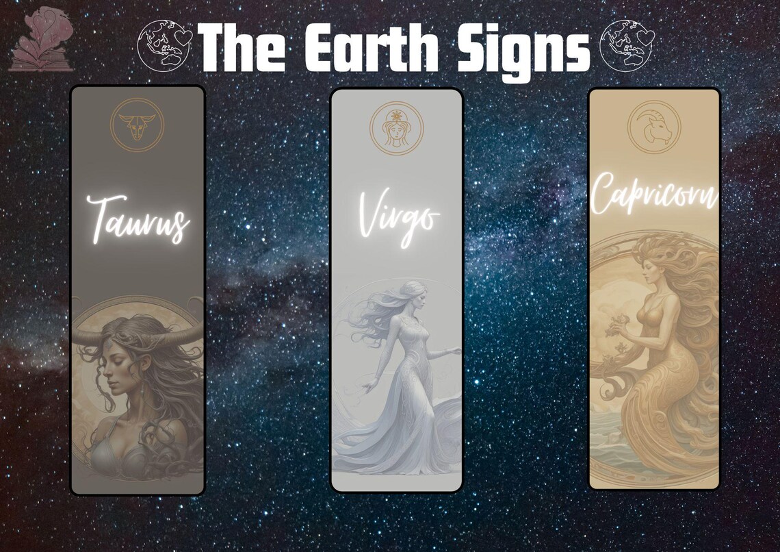 Zodiac Printable Bookmarks | Astrology Bookmark Set | Digital Download ...
