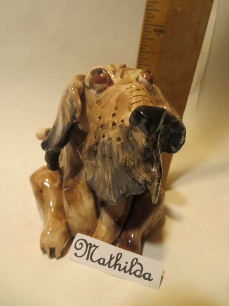 Mathilda - Whimsiclay Vintage Bloodhound Figurine W/ 2 Free Surprise ...