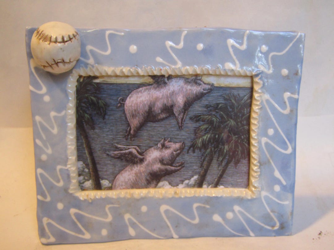 Vintage Whimsiclay Handmade One-of-a-kind Ceramic Photo Frame With ...