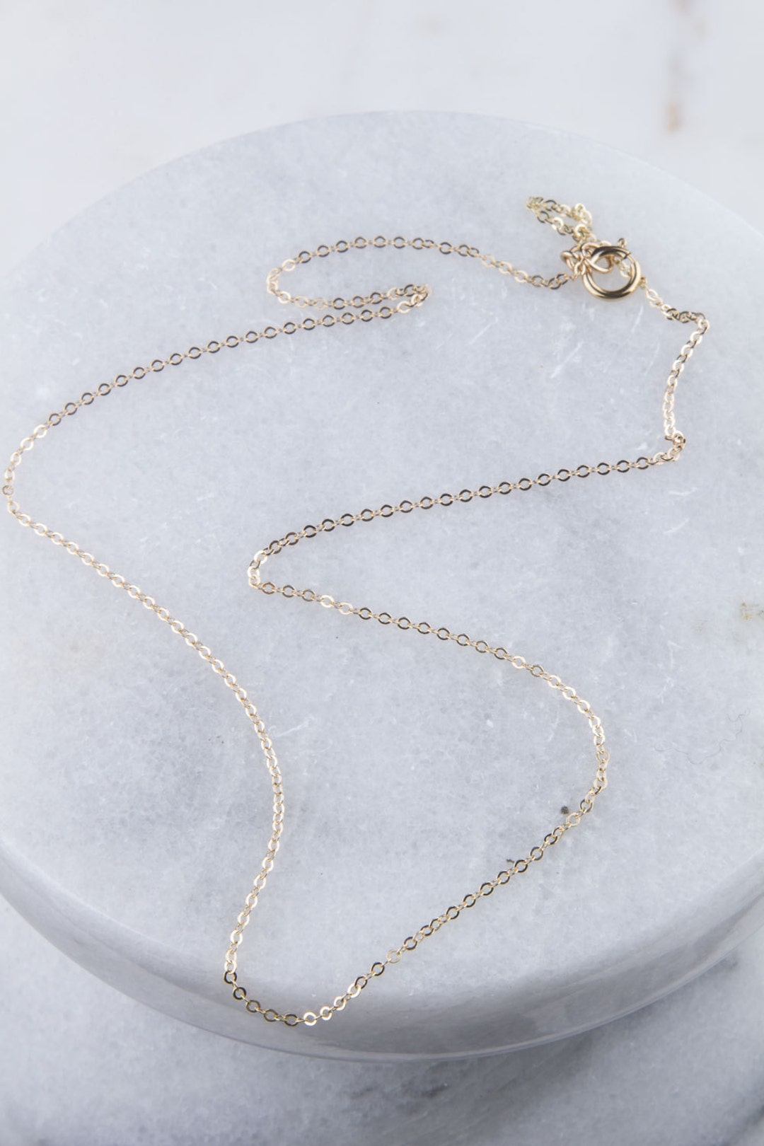 Simple Cable Chain, Plain Gold Chain, Thin Gold Chain, Dainty Gold ...