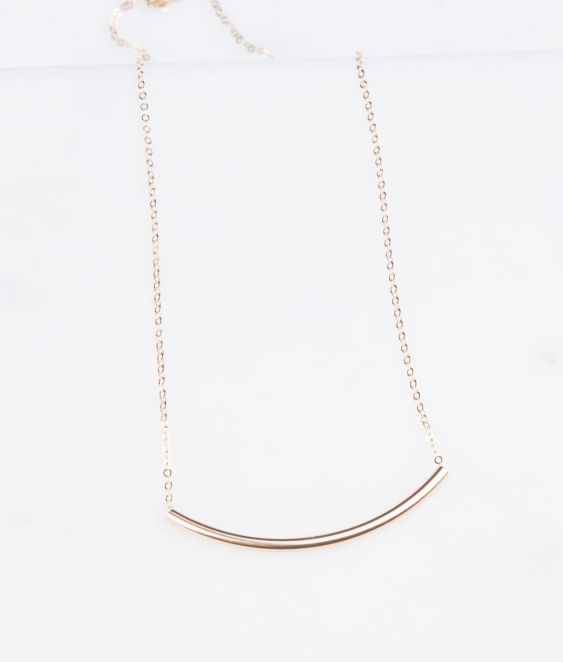 Gold Curved Bar Necklace,gold Layering Necklace, Long Gold Bar Necklace ...