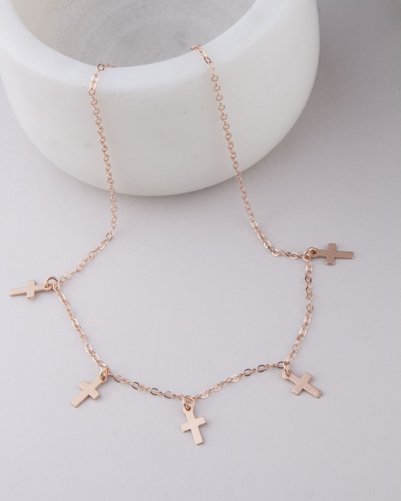 Tiny Cross Choker Cross Choker Necklace in Gold OR Rose Gold - Etsy