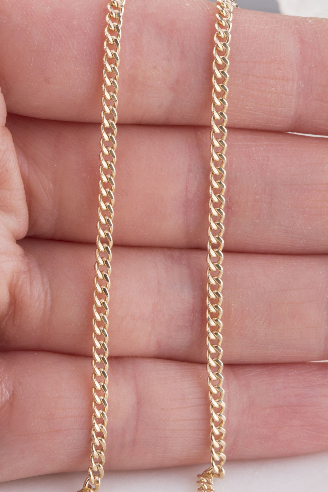 Gold Curb Chain Necklace, Gold Filled Layering Necklace, Dainty Chain ...