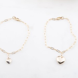 Tiny Heart or Small Heart Gold Bracelet, Stacking Heart Bracelet ...