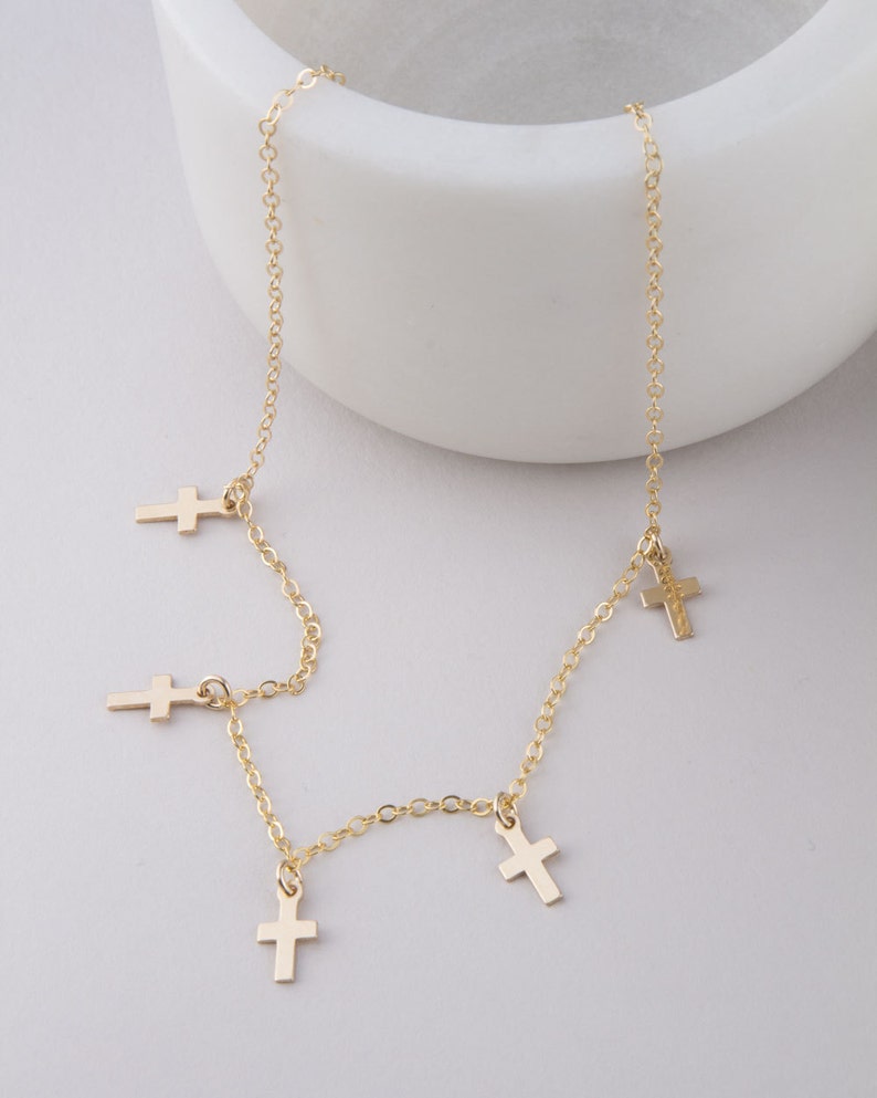 Tiny Cross Choker Cross Choker Necklace in Gold OR Rose Gold - Etsy