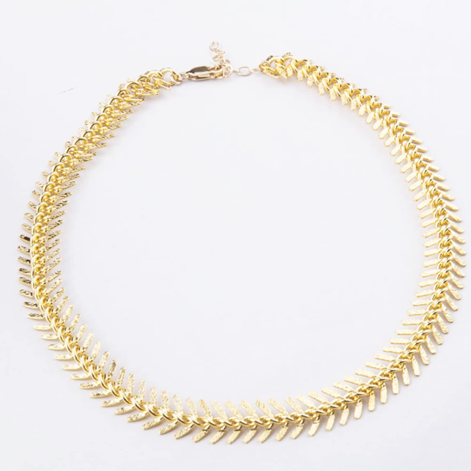 Chunky Gold Plated Fishbone Choker Fish Bone Gold Choker - Etsy