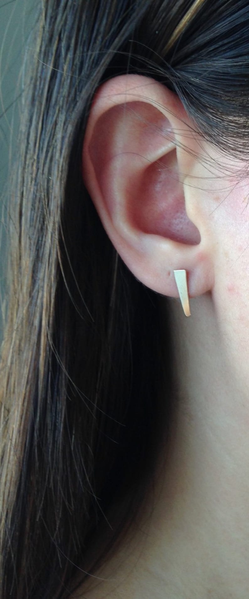 14K Gold Filled Sterling Silver Tiny Triangle Spike Post Stud - Etsy