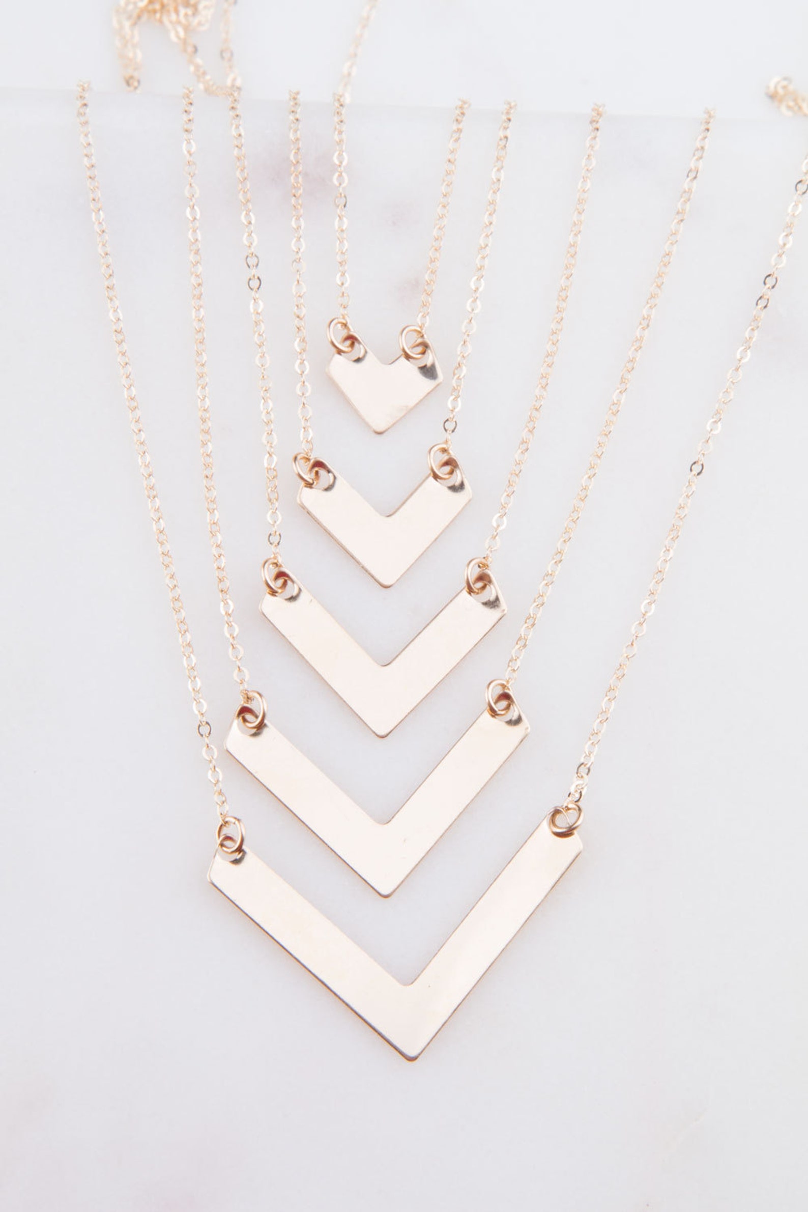 Chevron Gold Necklace, Layering Necklace, Chevron Charm, V Shaped ...