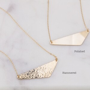 Large Triangle Bar Necklace in 14K Gold Filled, Sterling Silver, Rose ...