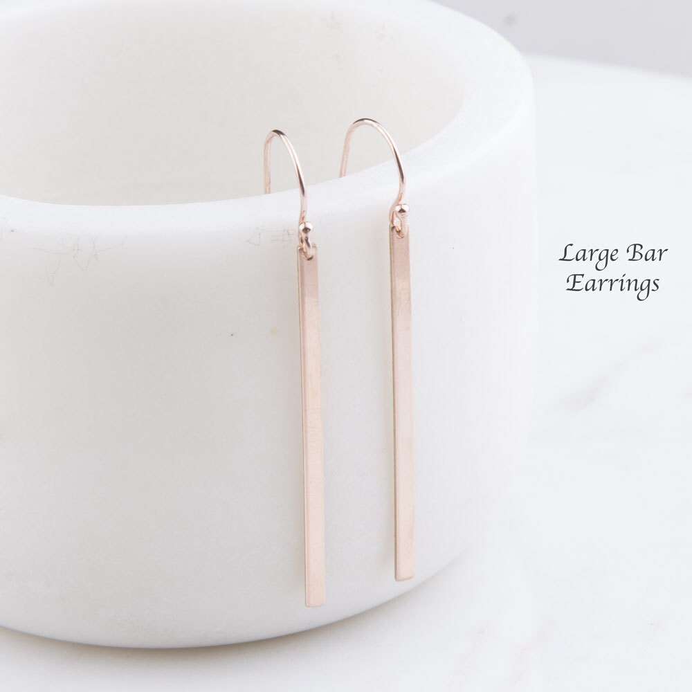 Simple Bar Earrings Gold Bar Earrings Dainty Bar Earrings | Etsy